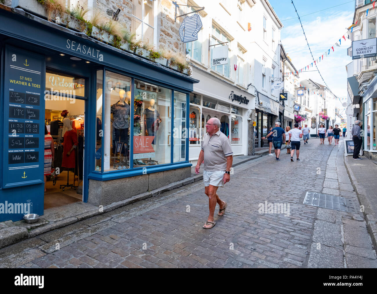 St.Ives Seasalt clothing store on Fore Street Stock Photo - Alamy