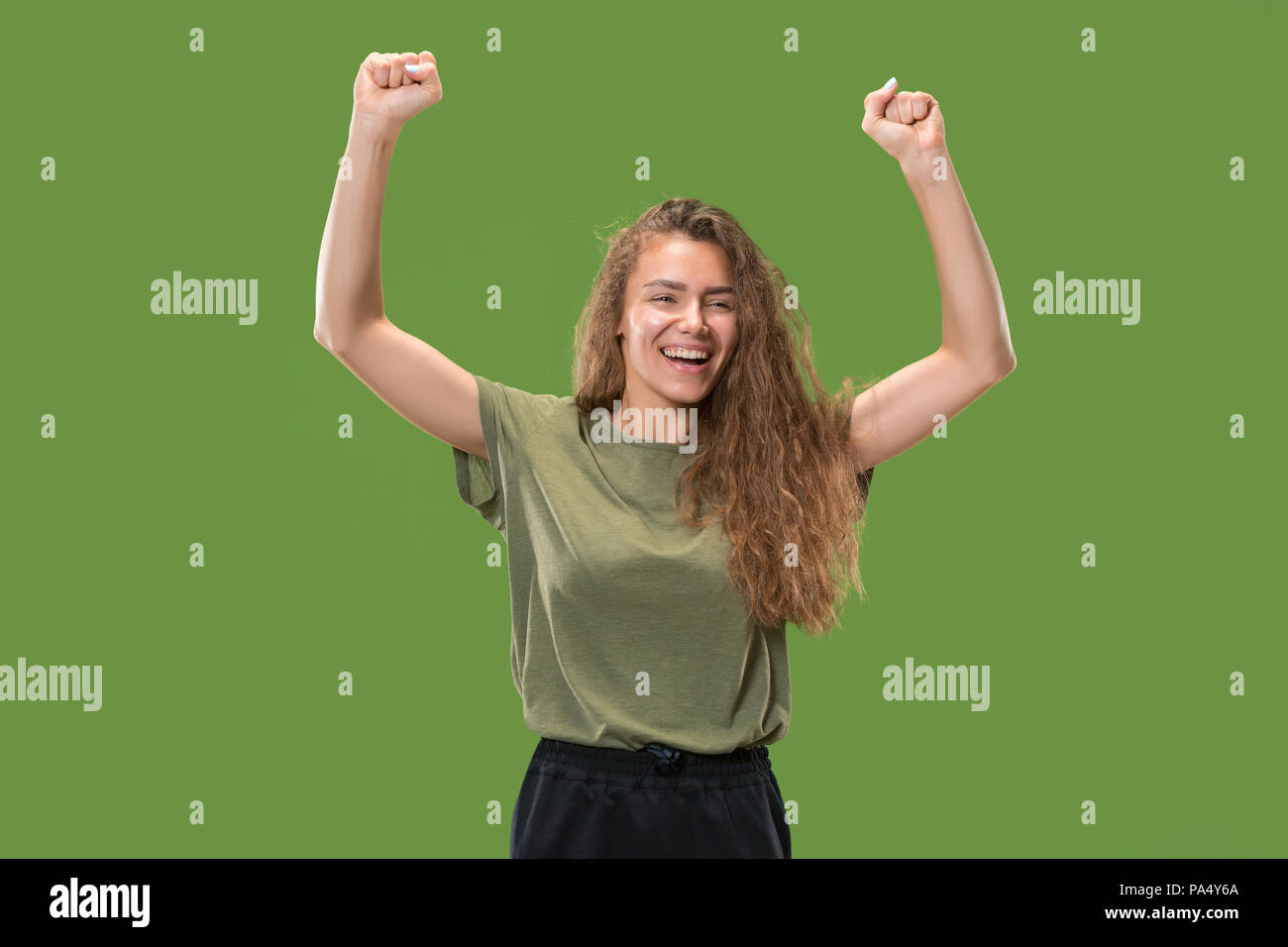 Winning success woman happy ecstatic celebrating being a winner ...