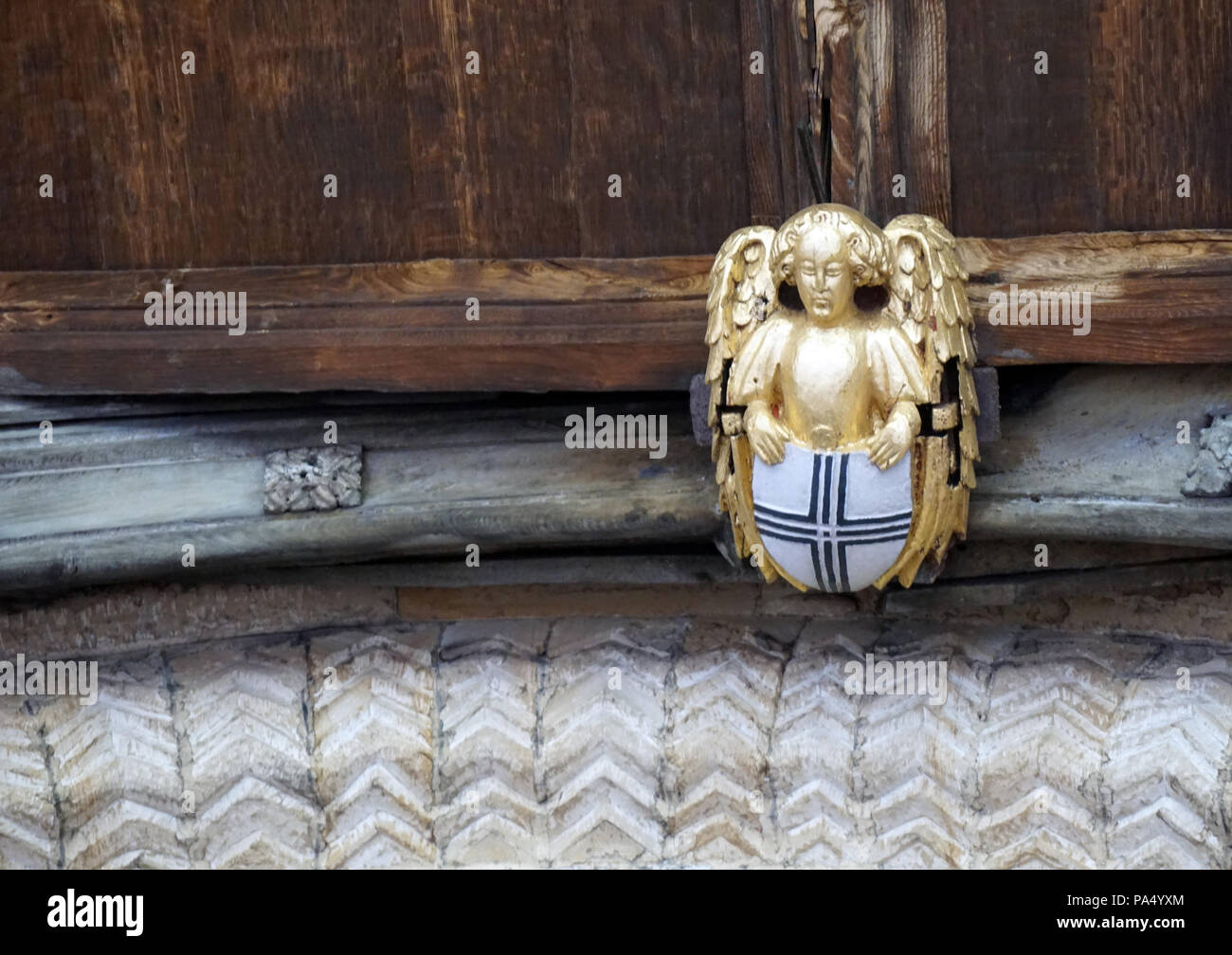 Detailed Angel Holding Shields and Crests and Coat of Arms Carvings ...