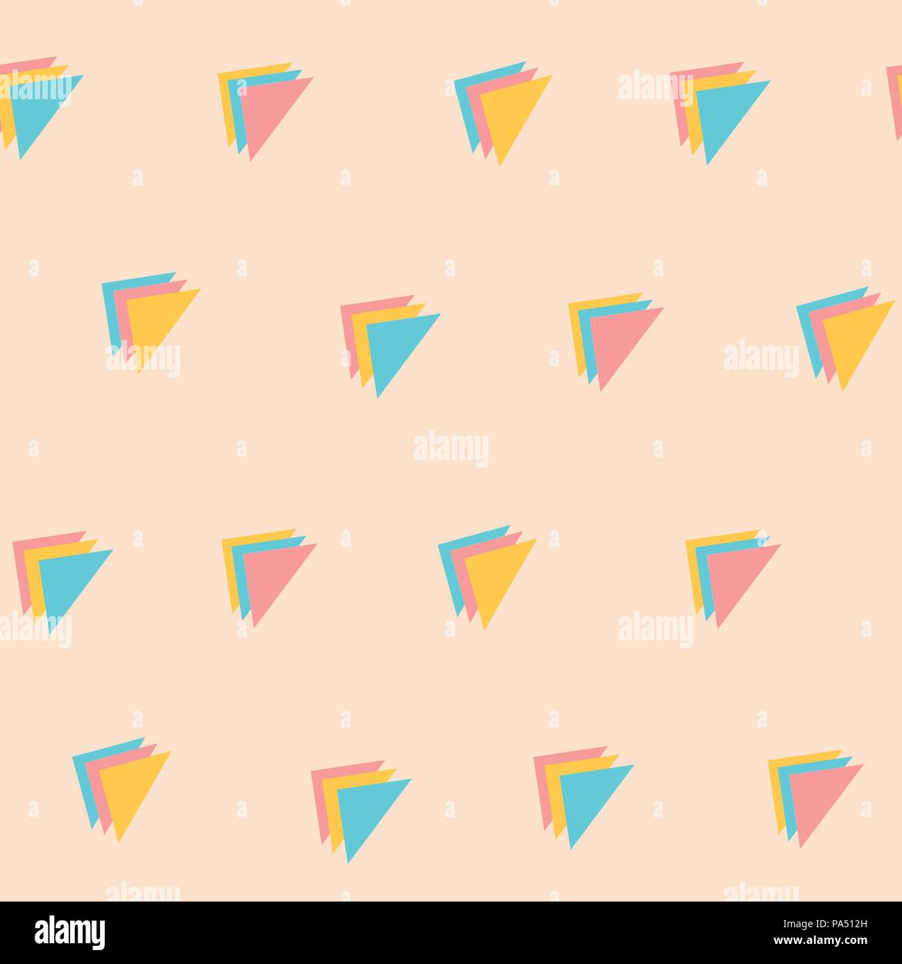 sweet pastel colour triple triangle pattern seamless background Stock ...