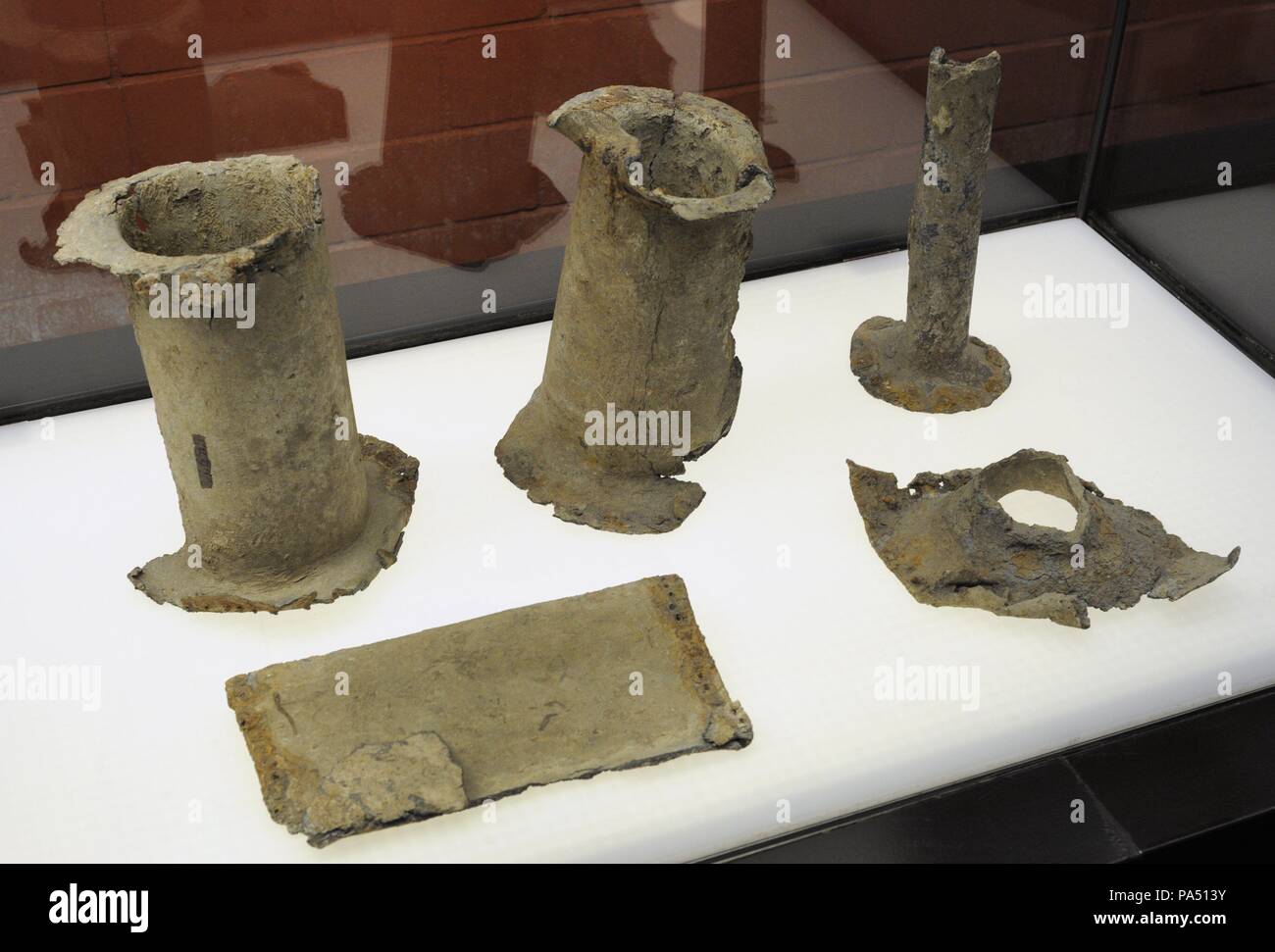 Remains of Roman lead pipes. Church of the Apostle, Cologne (Germany ...