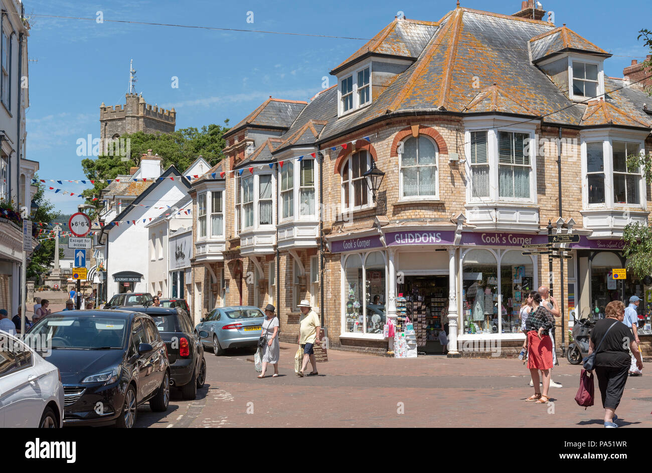 Sidmouth busy town centre, in east Devon, England, UK Stock Photo - Alamy