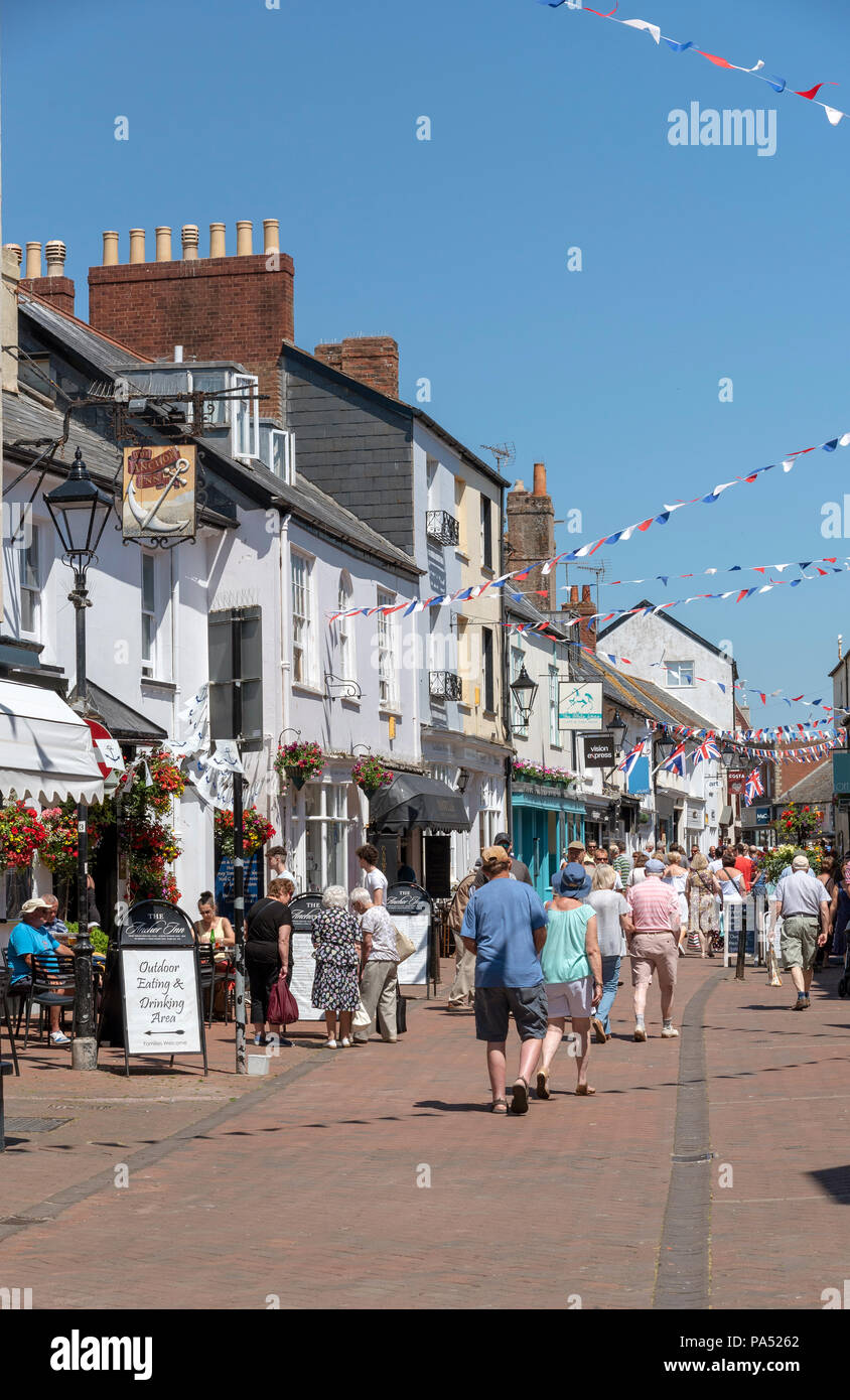 Sidmouth busy town centre, in east Devon, England, UK Stock Photo - Alamy