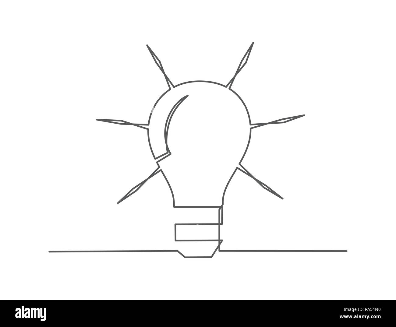 One line drawing think Cut Out Stock Images & Pictures - Alamy