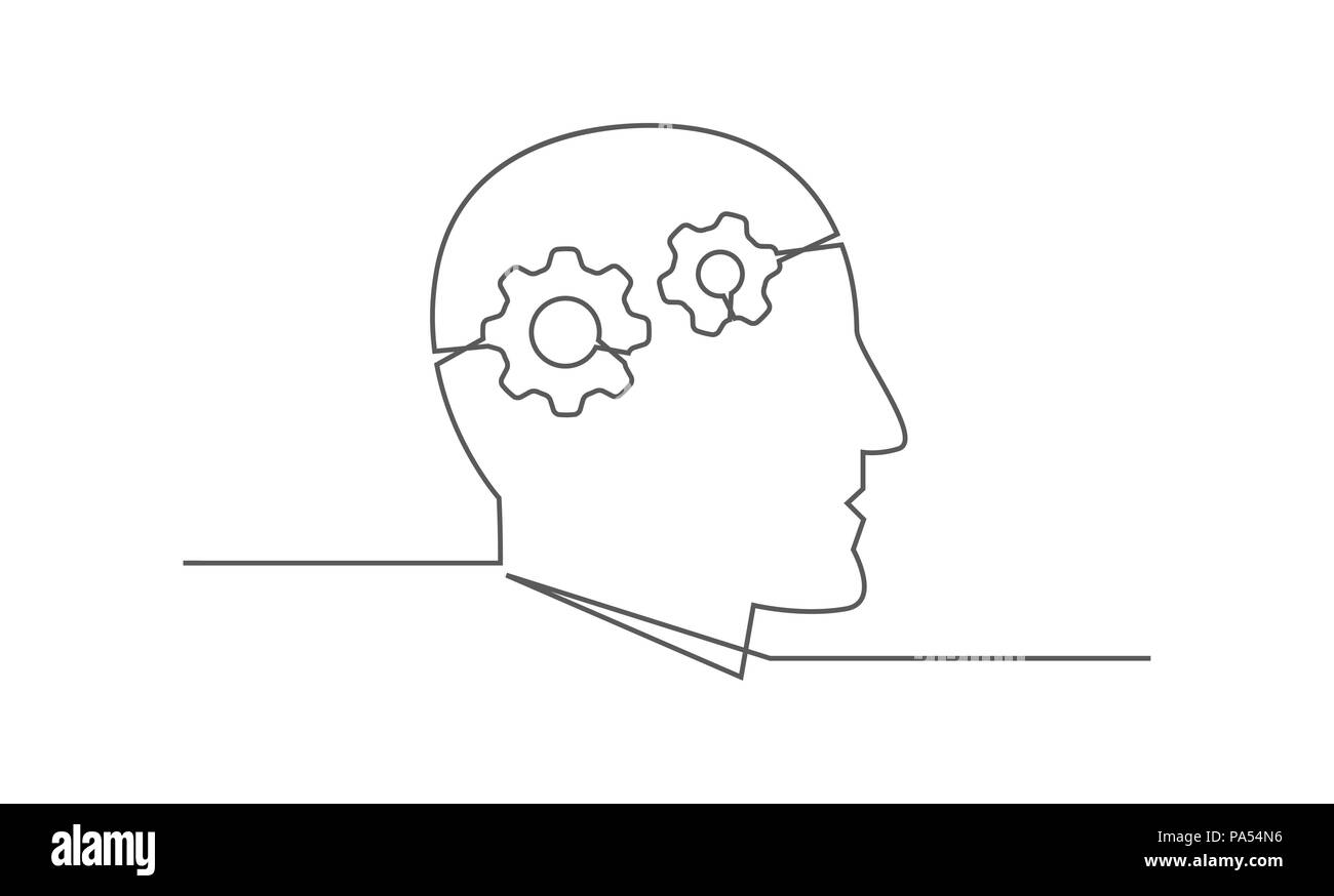 One line drawing knowledge Stock Vector Images - Alamy