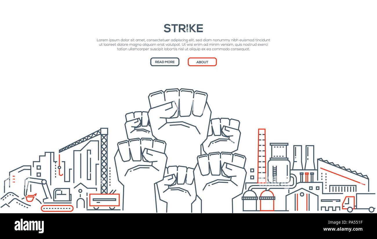 Strike - modern line design style illustration Stock Vector Image & Art ...