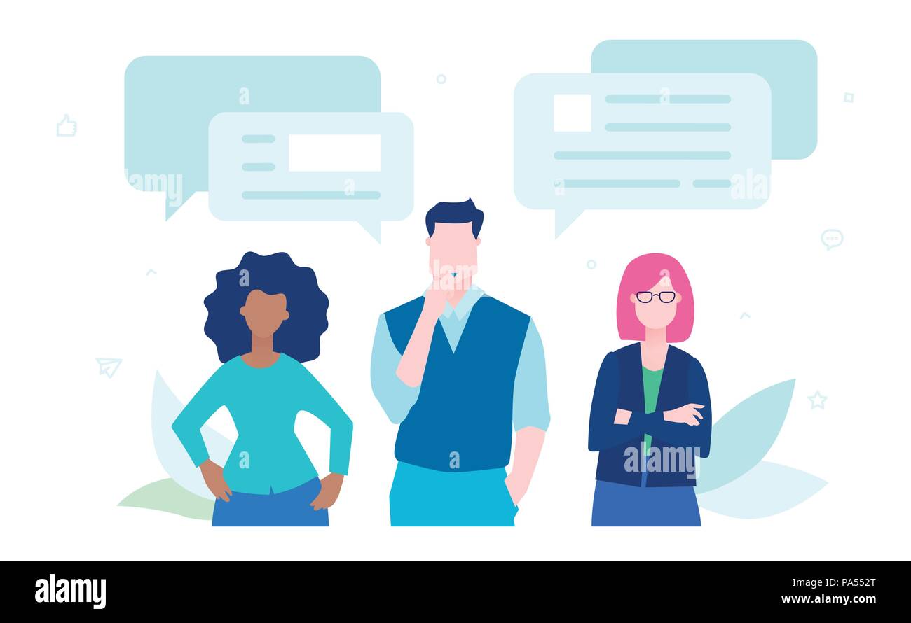 Business communication - flat design style illustration Stock Vector ...