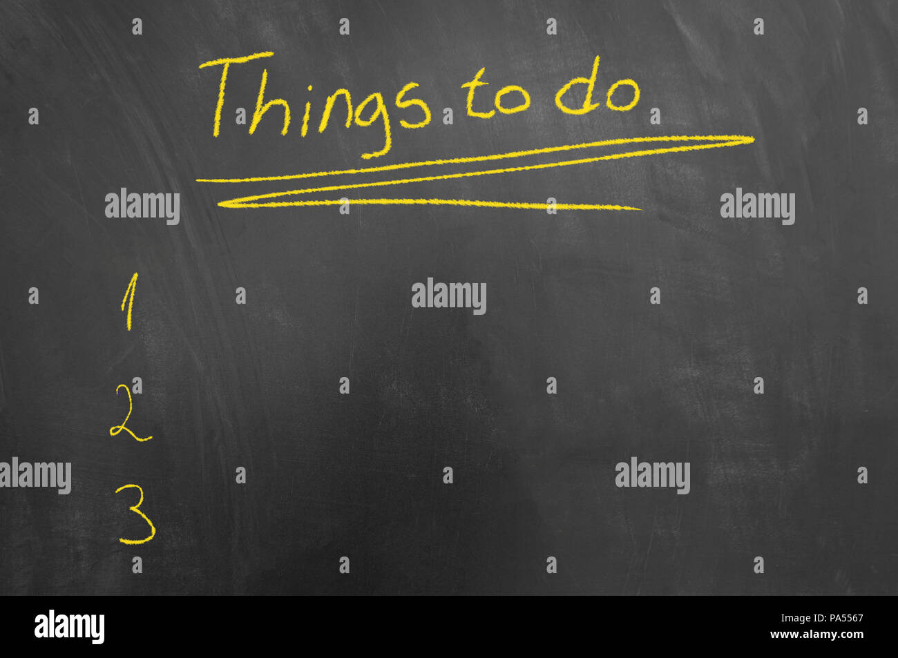 Things to do list chalk text on blackboard or chalkboard as management ...
