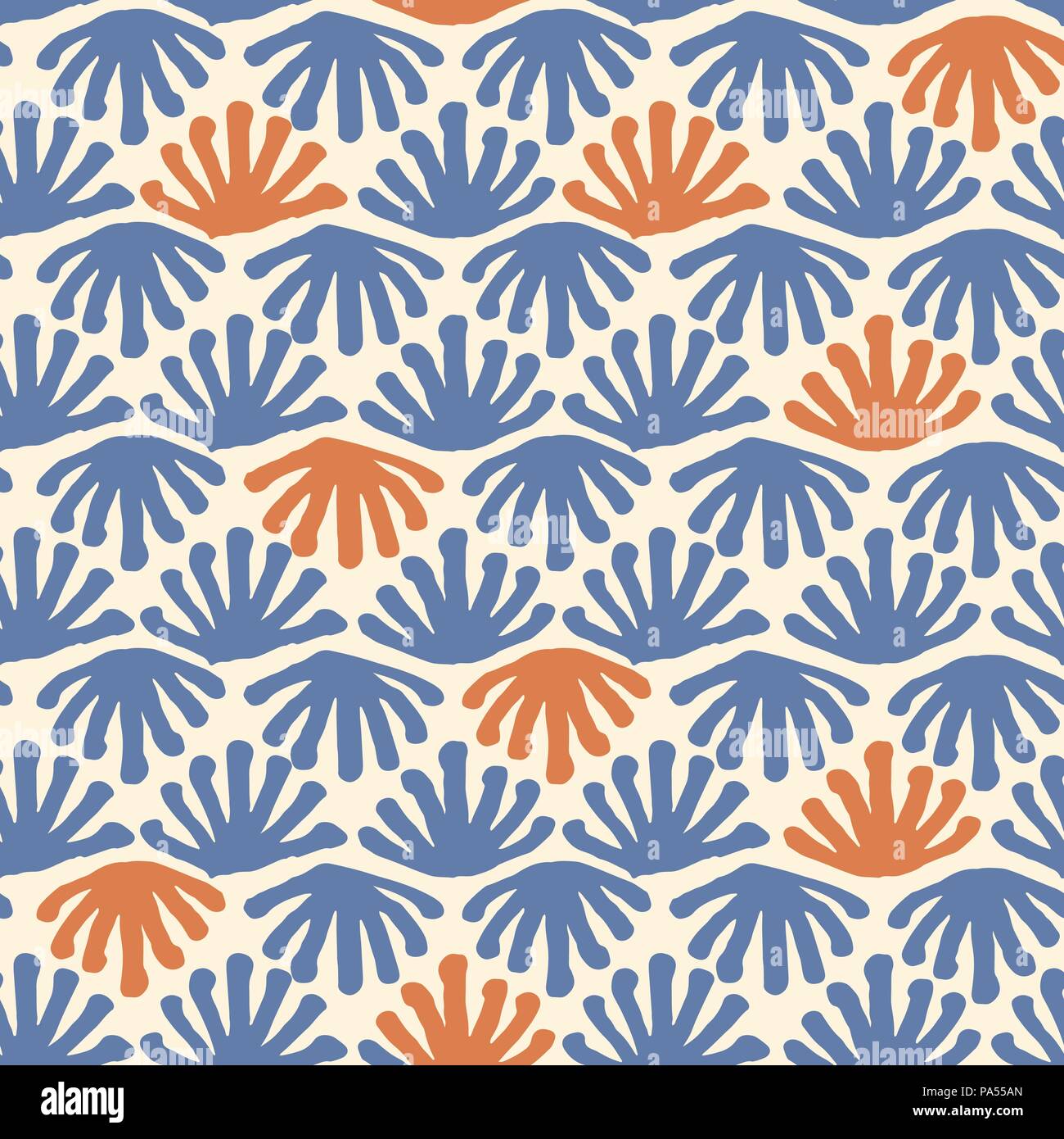 Vector seamless floral tile blue and red pattern Stock Vector Image ...