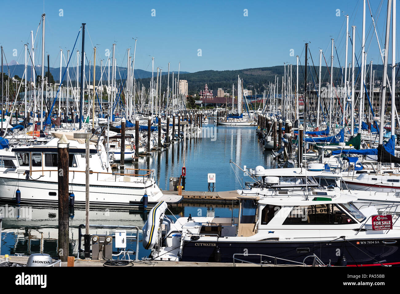 Boats in Squalicum Harbor, Bellingham, Washington State, USA Stock ...
