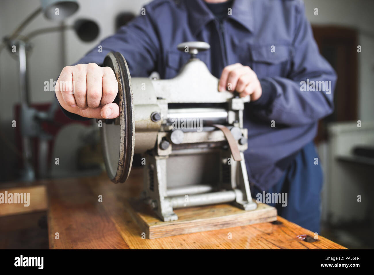 Traditional leather making process handmade hi-res stock photography ...