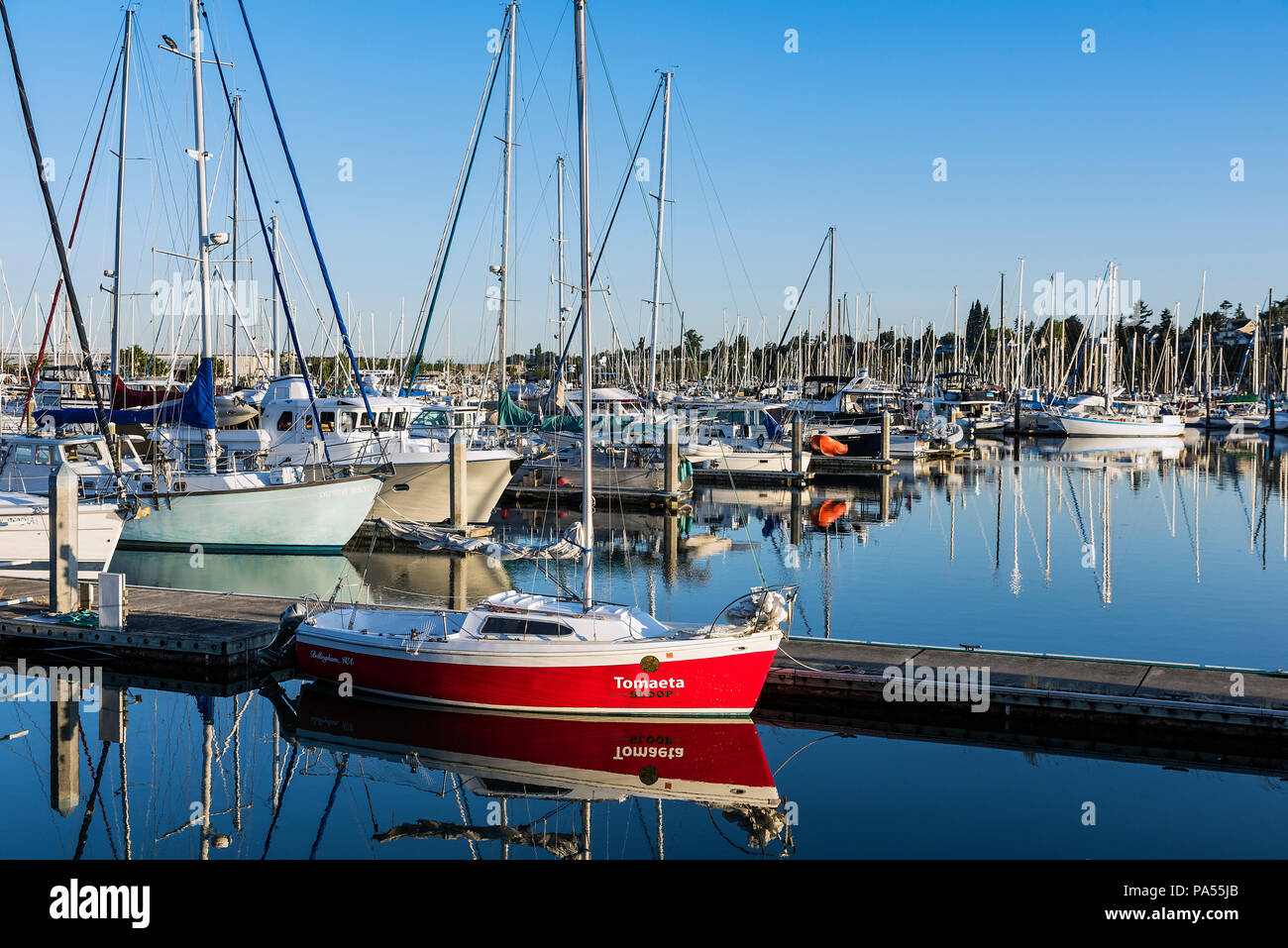 Boats in Squalicum Harbor, Bellingham, Washington State, USA Stock ...