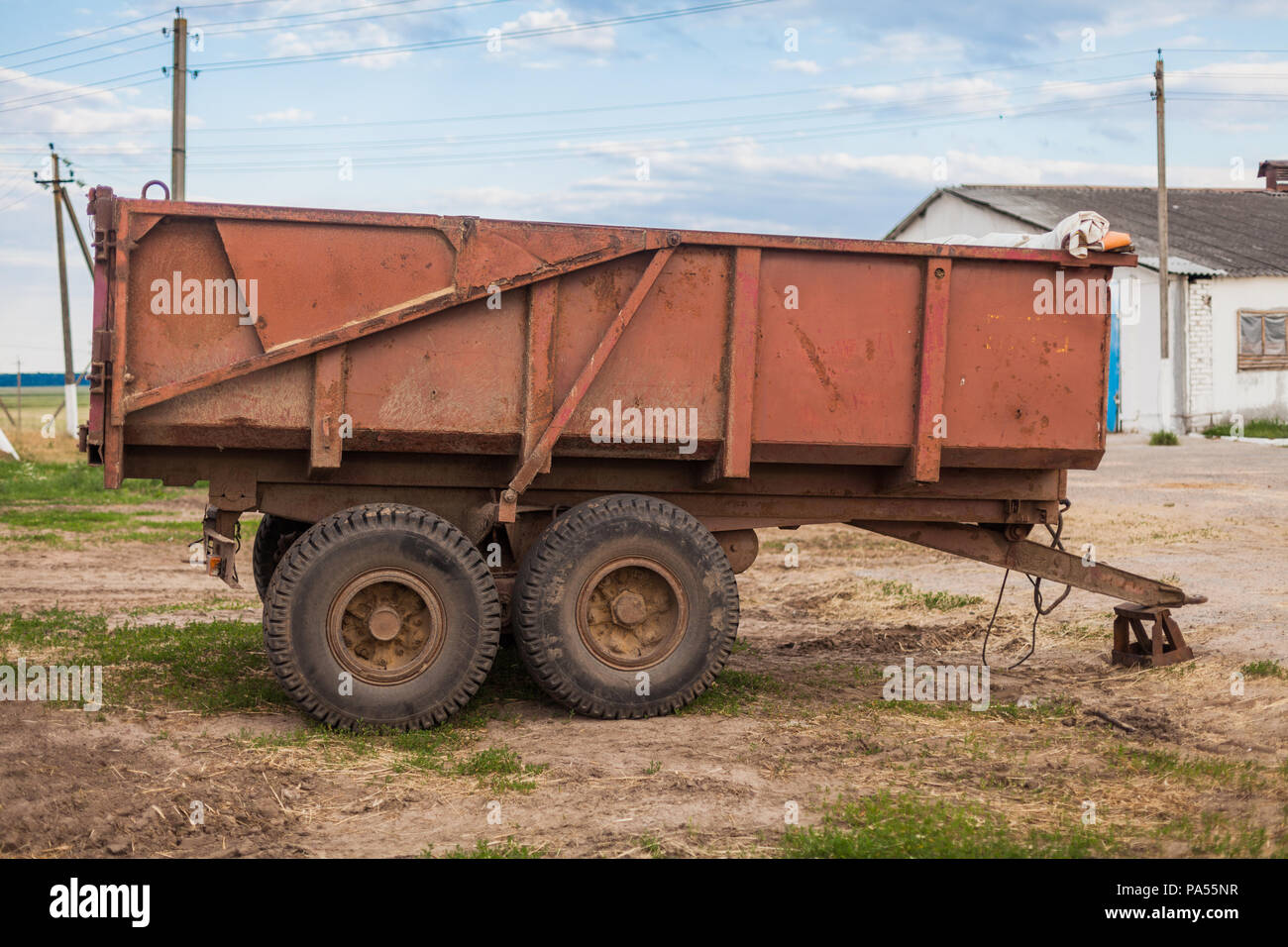 Trailer for a tractor Stock Photo - Alamy