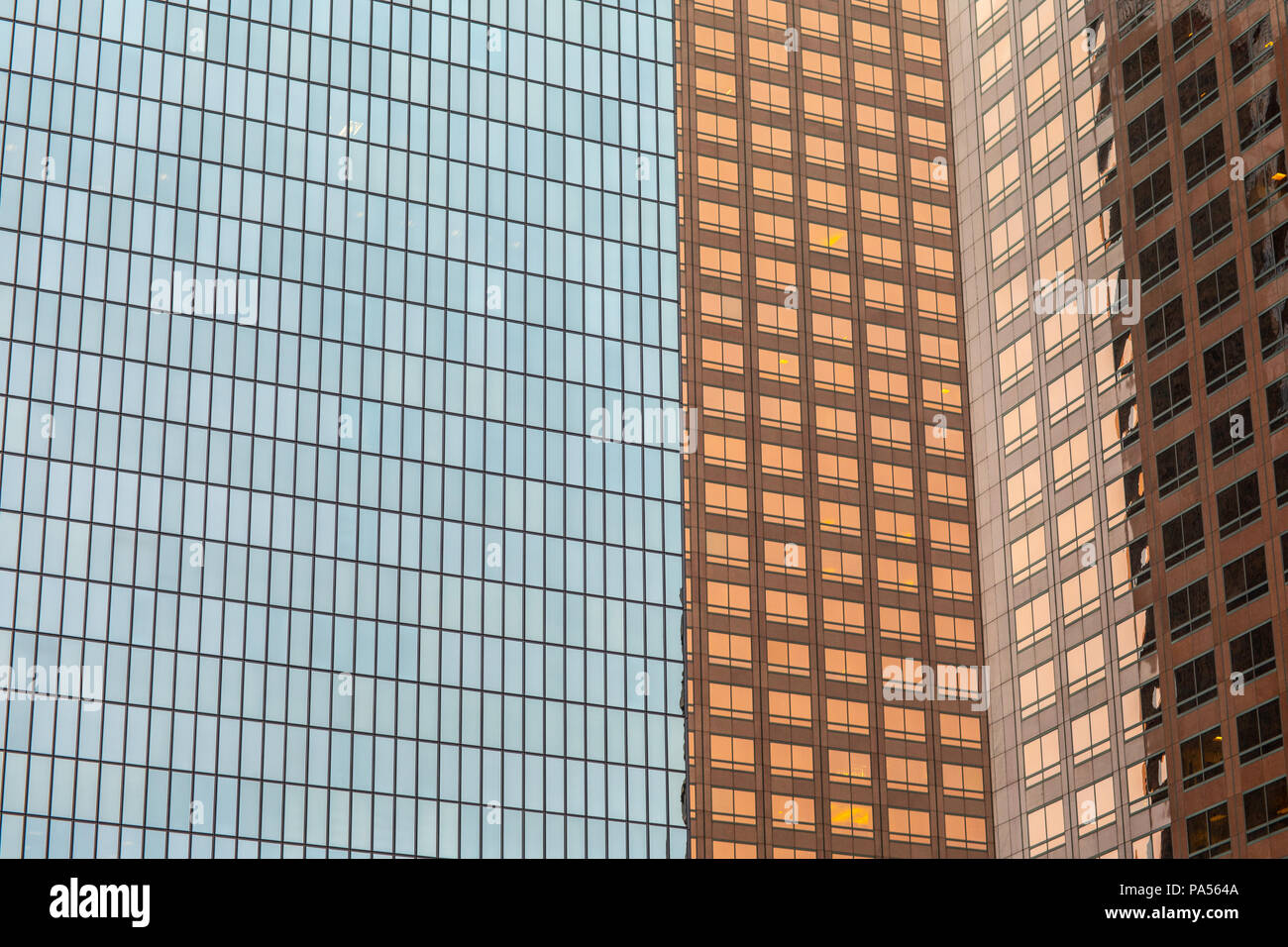 A solid line of contemporary high rising buildings in downtown Stock ...