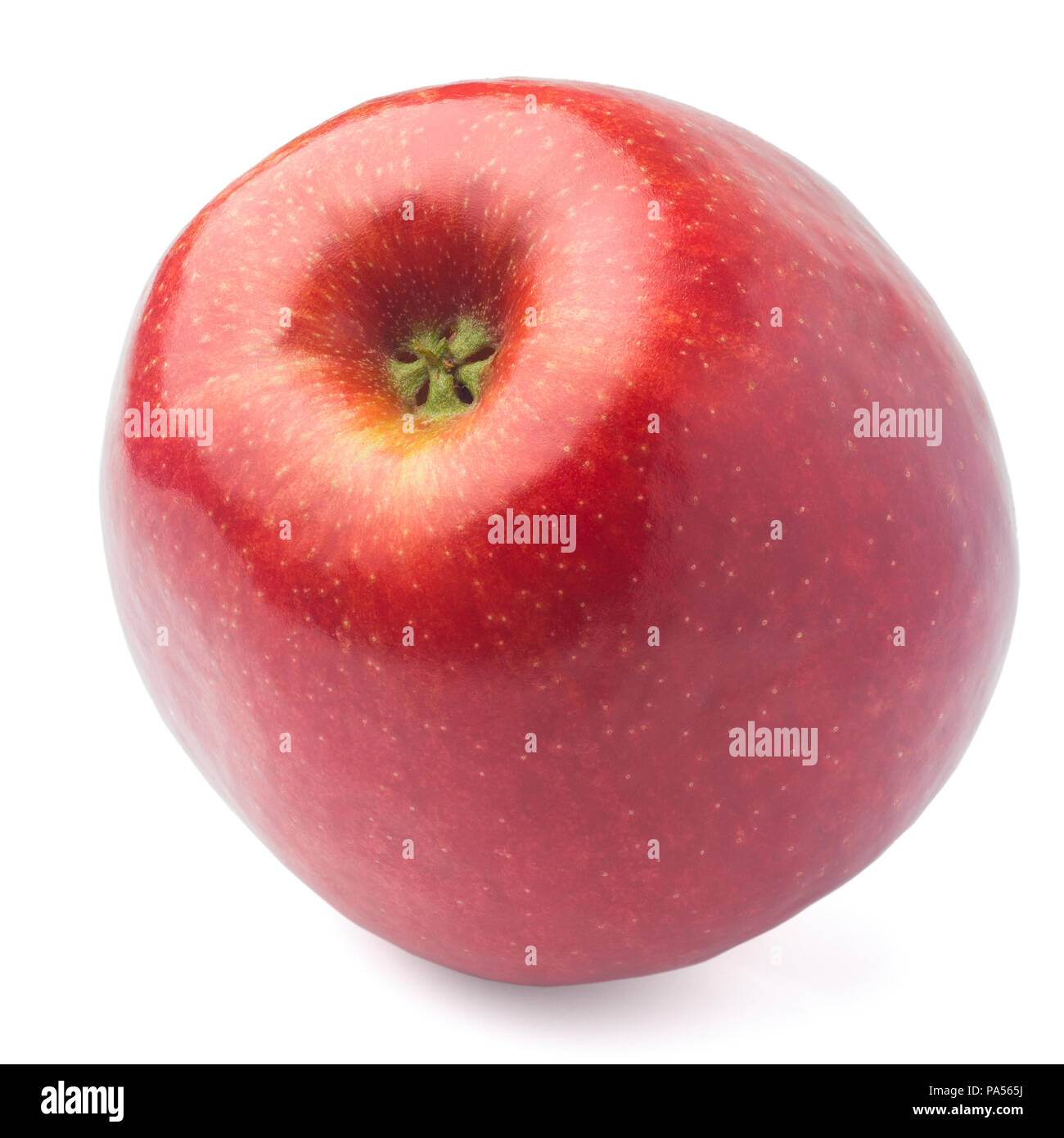 red juicy shiny apple on white background, isolated, high qualit Stock ...