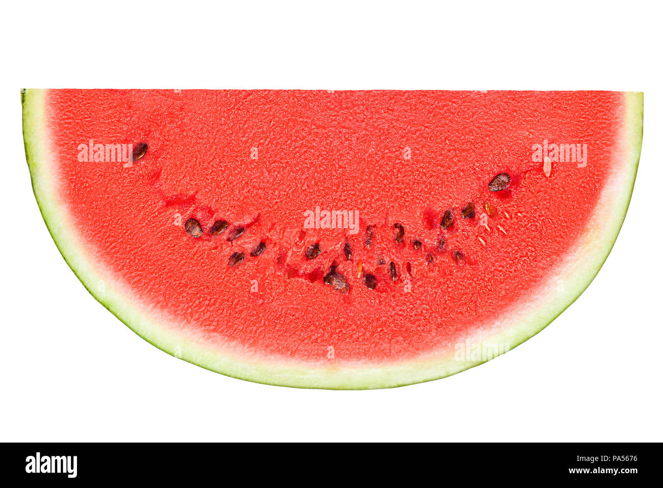 half a slice of delicious ripe watermelon, clipping path, on a white ...