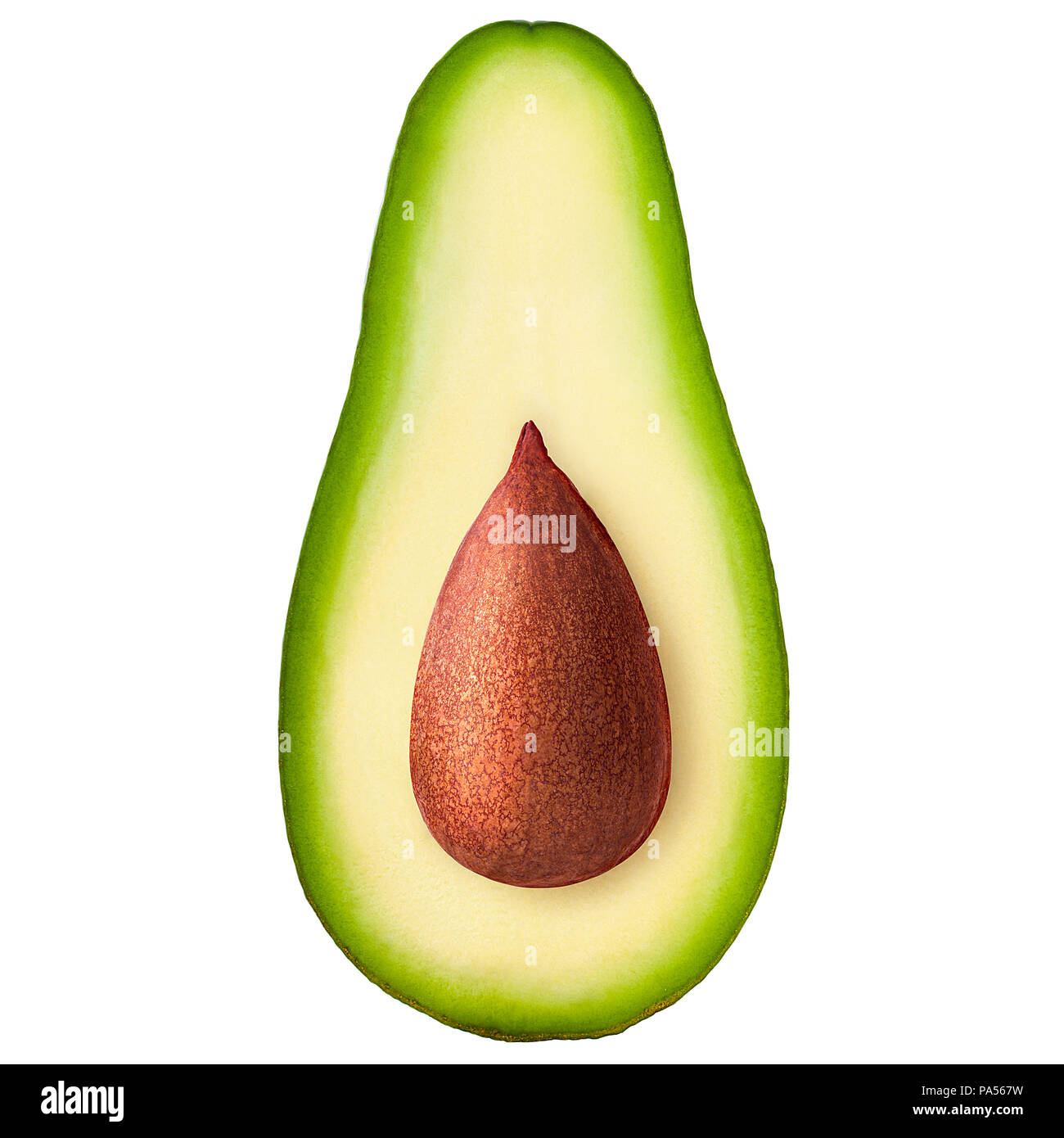 avocado cut in half, seed, clipping path, isolated on white back Stock ...