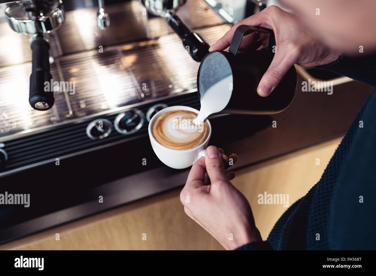 Close up making coffee espresso hi-res stock photography and images - Alamy