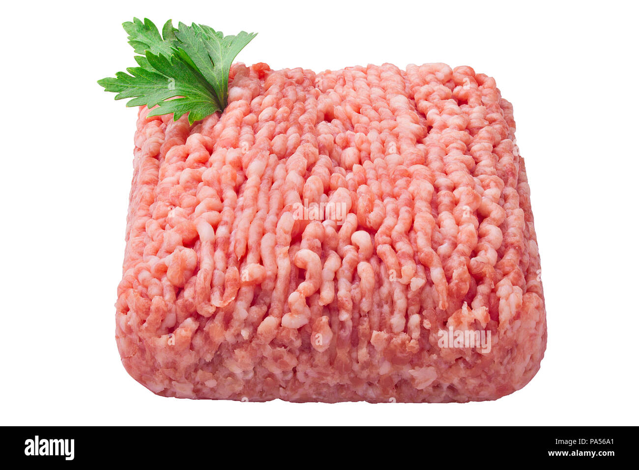 minced meat, pork, beef, forcemeat, clipping path, isolated on w Stock ...