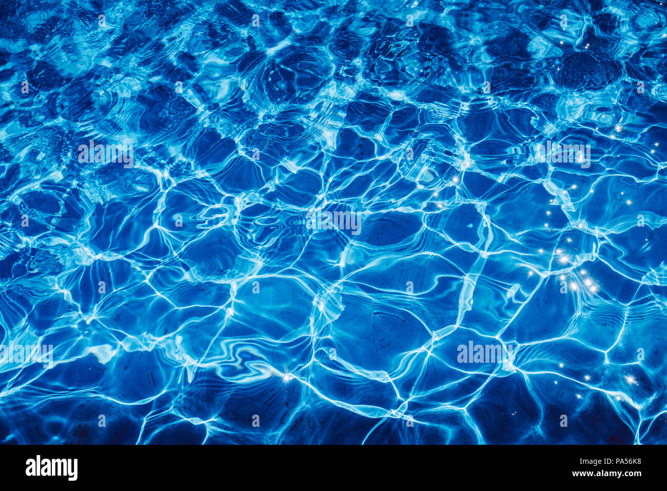 Blue ripped water in swimming pool Stock Photo - Alamy