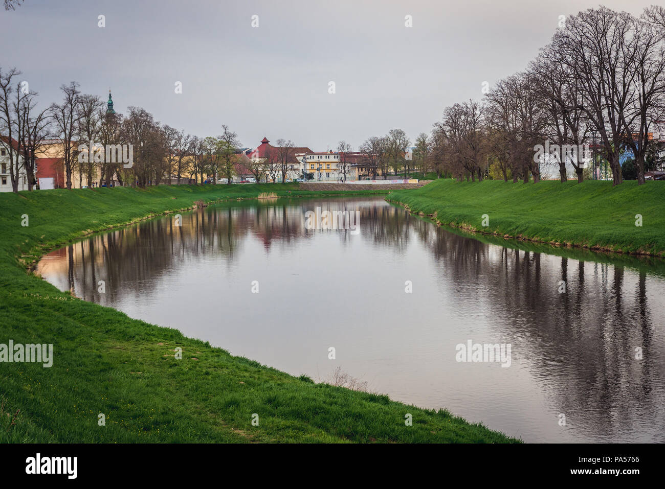 Town river floodbank hi-res stock photography and images - Alamy