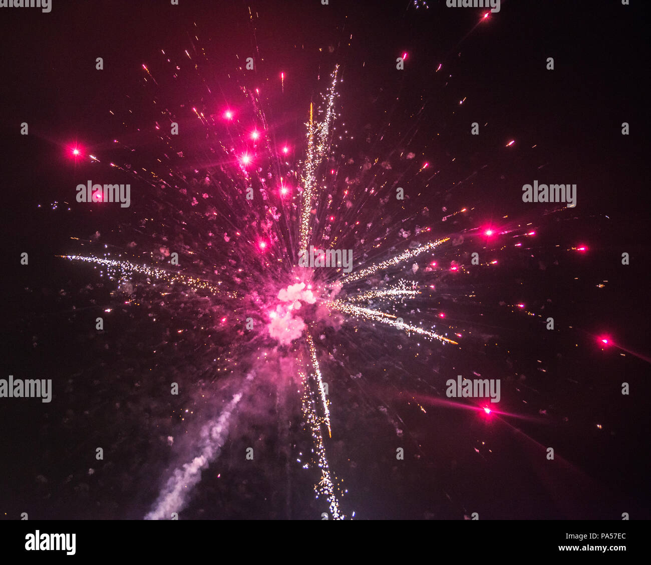Firework show, San Juan celebration in Barcelona, Spain Stock Photo - Alamy