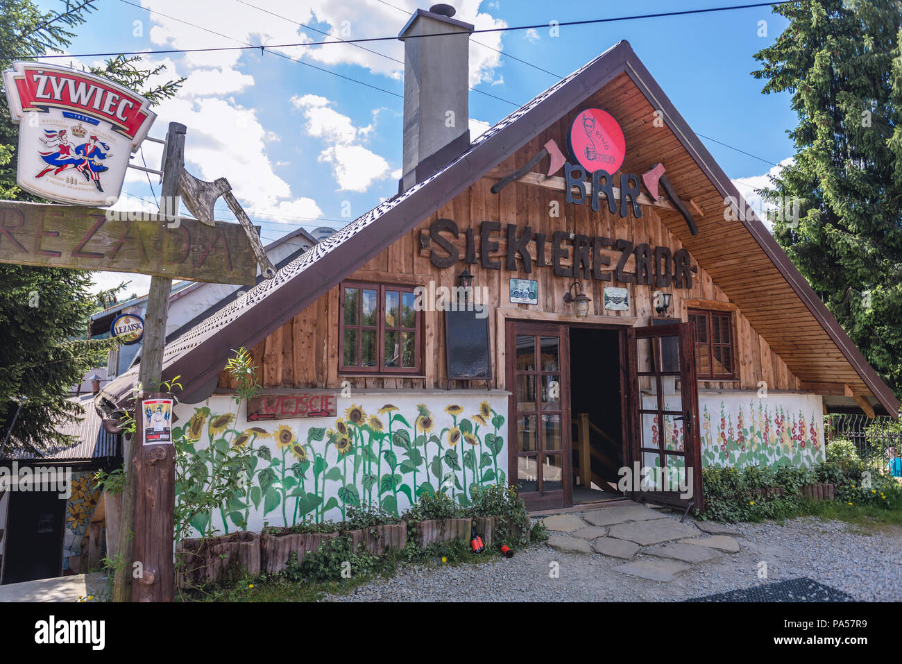 Famous Siekierezada Bar in Cisna village, Lesko County in Podkarpackie ...