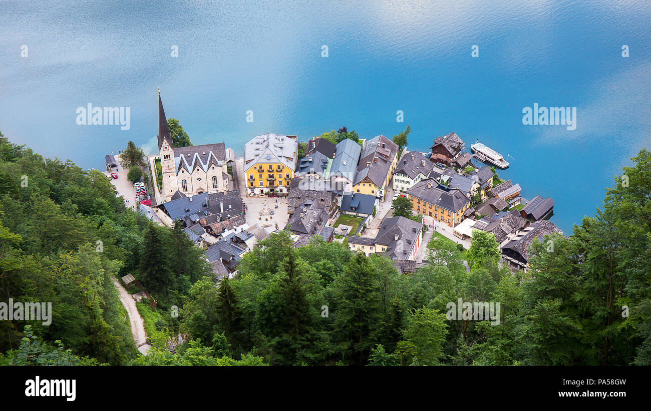 Aerial view hallstatter lake in hi-res stock photography and images - Alamy