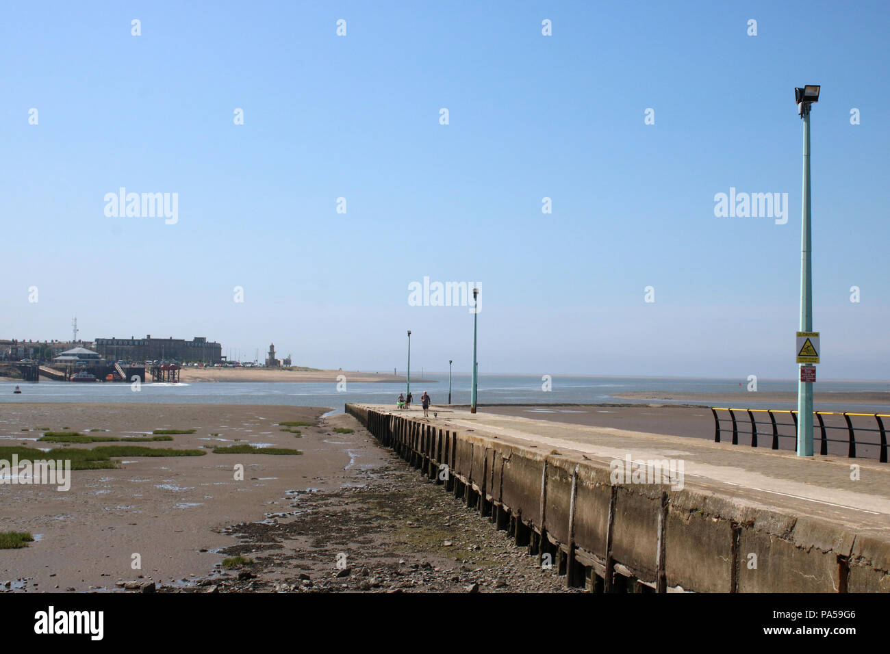 View down the ferry slipway or jetty at Knott End-on-Sea, Lancashire ...