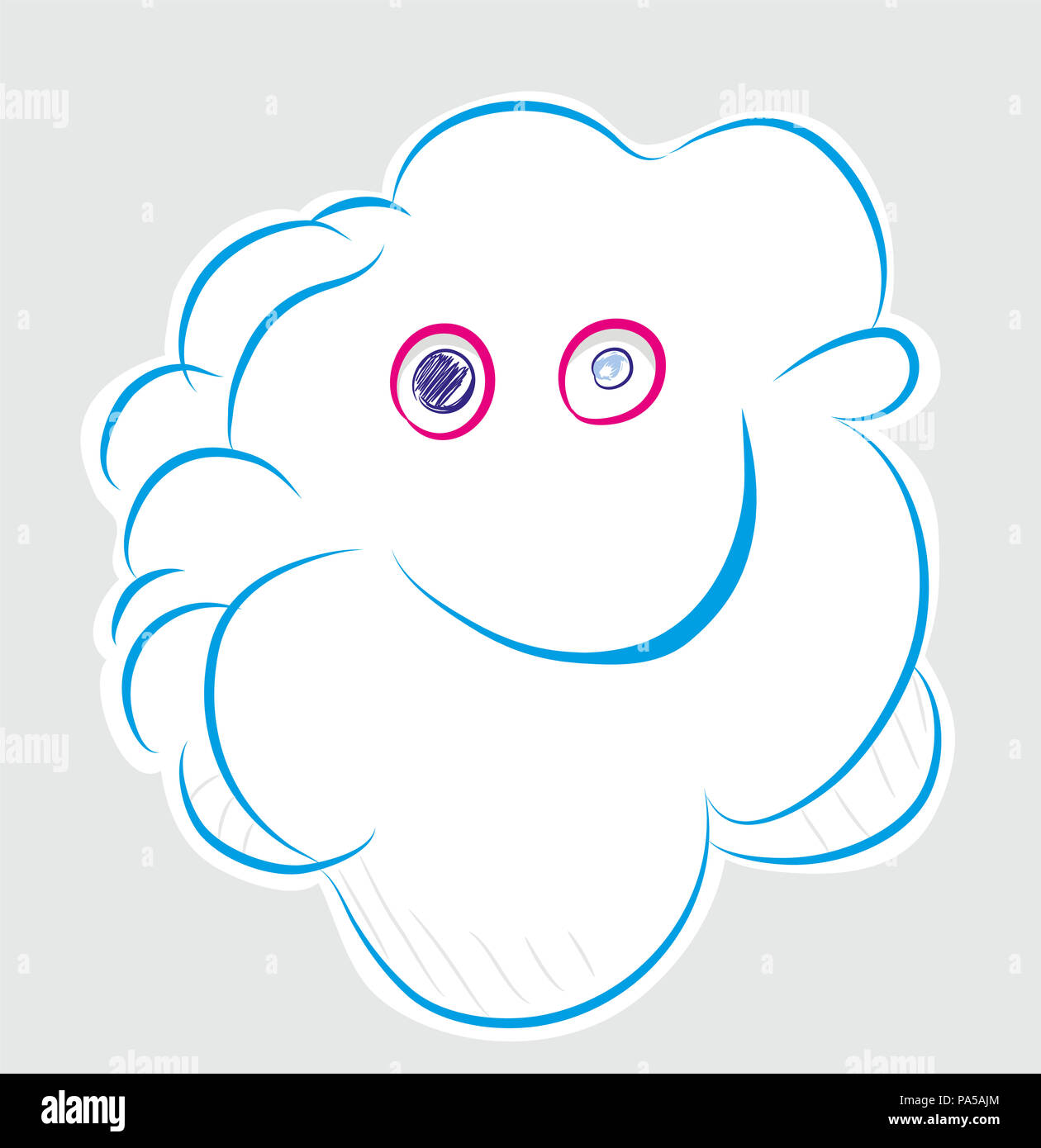 Smiling cloud. Smiling cloud illustration. Happy smiling cloud in the ...