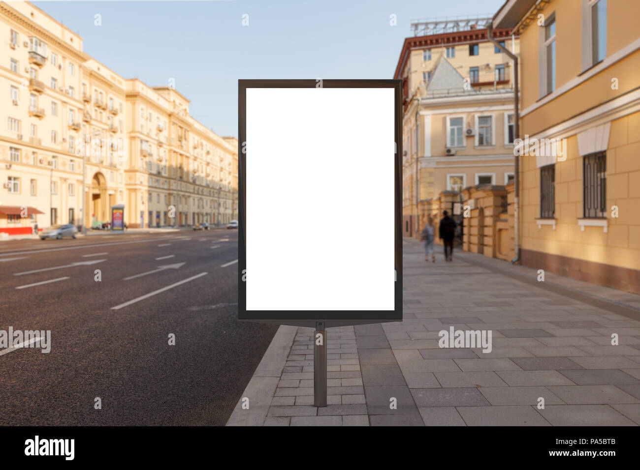 Blank street billboard poster stand on city background. 3d illustration ...