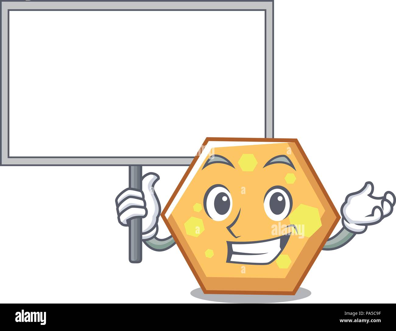 Bring board hexagon character cartoon style vector illustration Stock ...