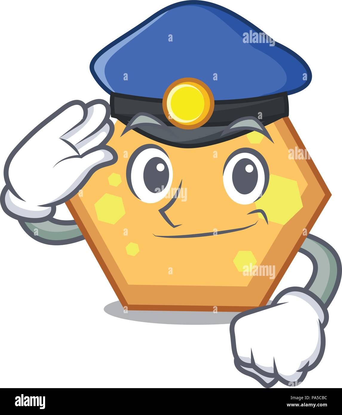 Police hexagon character cartoon style vector illustration Stock Vector ...