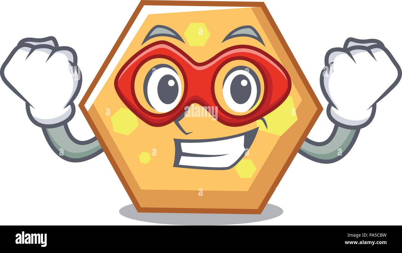 Super hero hexagon character cartoon style vector illustration Stock ...