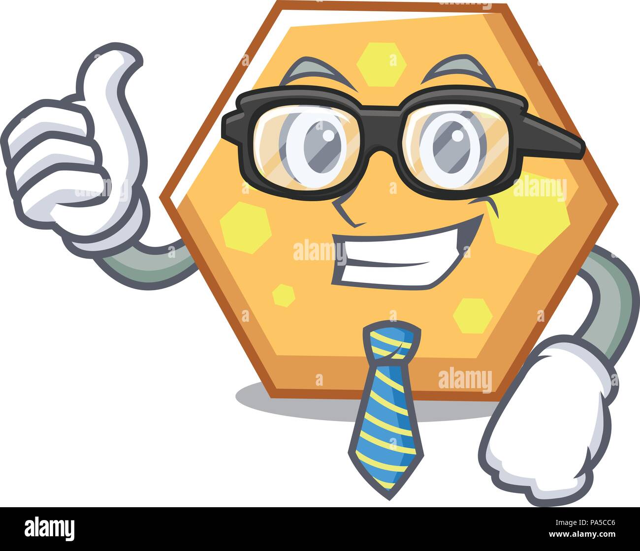 Businessman hexagon character cartoon style vector illustration Stock ...