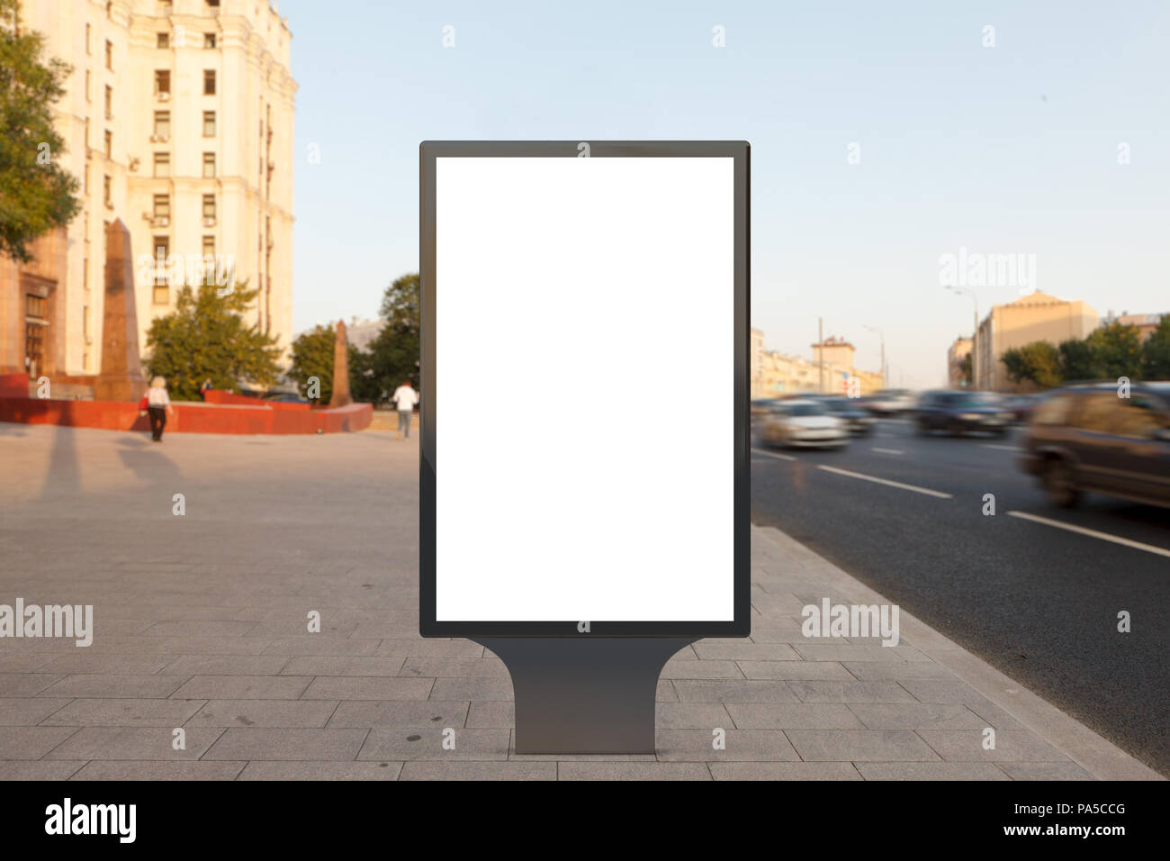 Blank street billboard poster stand on city background. 3d illustration ...