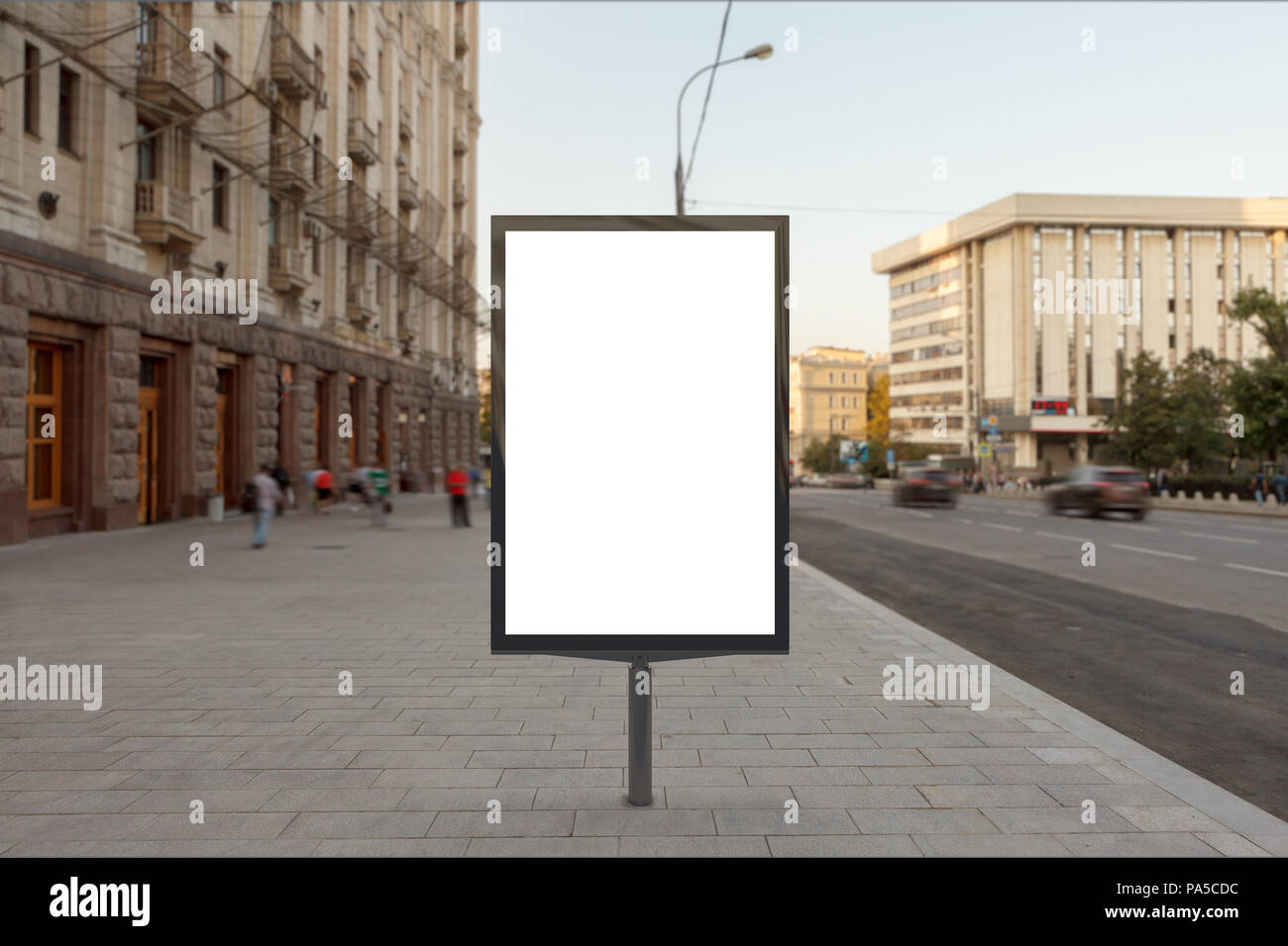 Blank street billboard poster stand on city background. 3d illustration ...