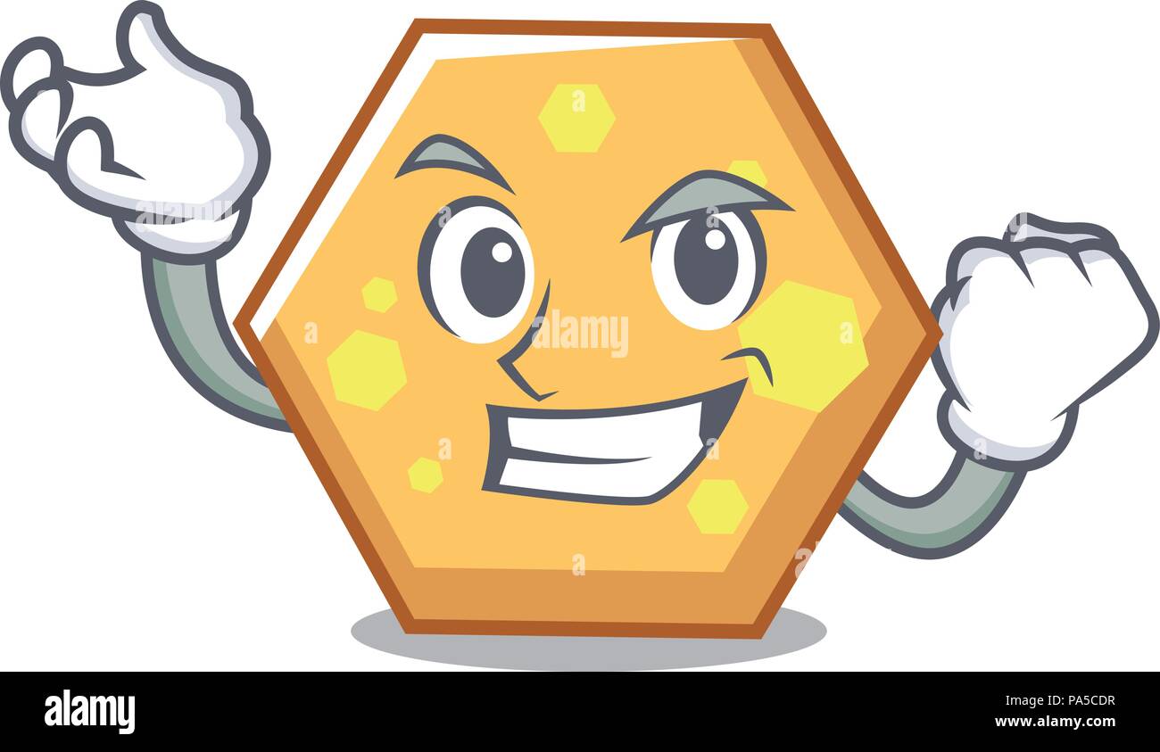 Successful hexagon character cartoon style vector illustration Stock ...