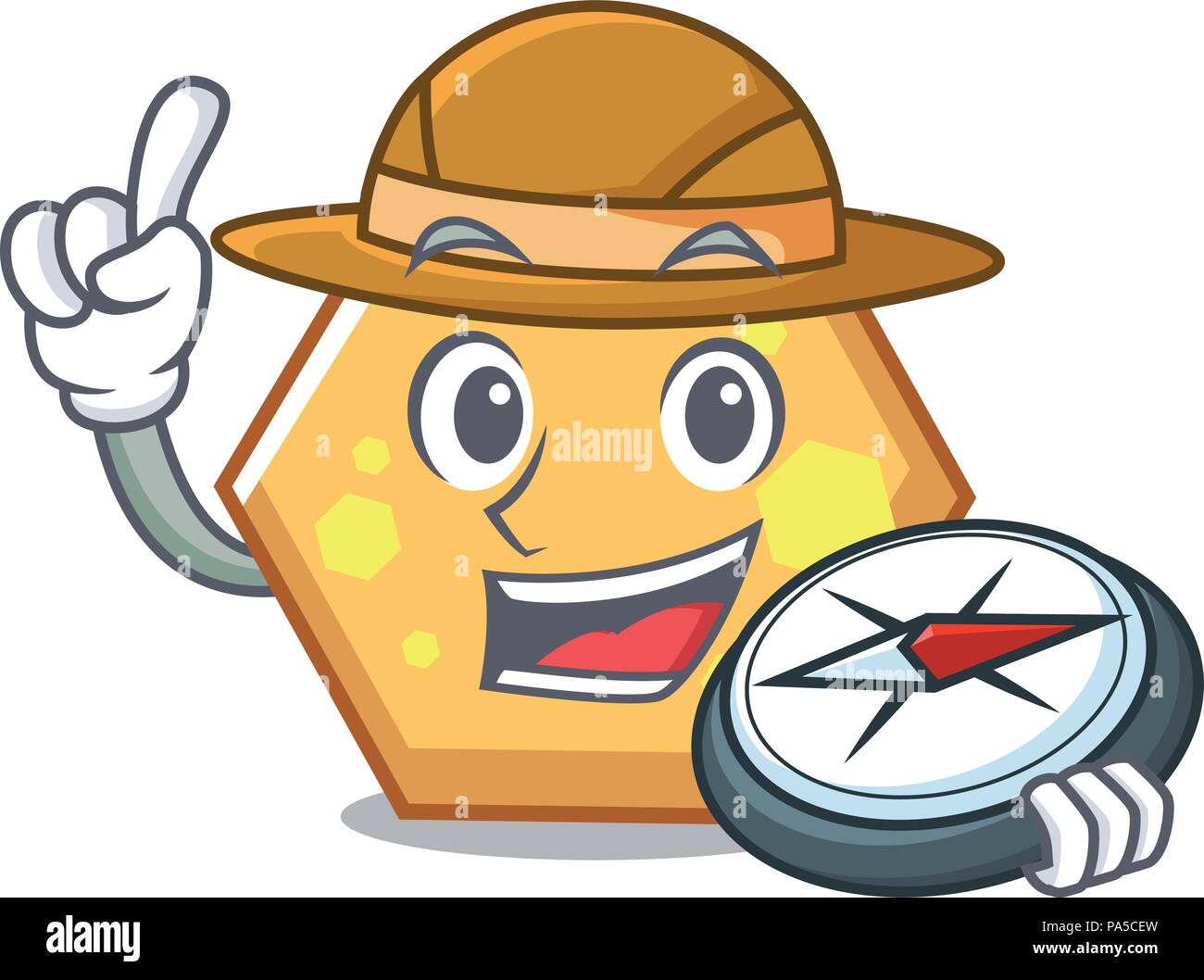Explorer hexagon mascot cartoon style vector illustration Stock Vector ...