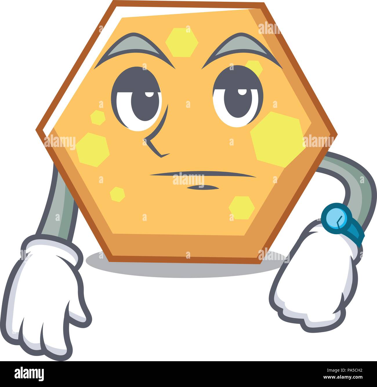 Waiting hexagon mascot cartoon style vector illustration Stock Vector ...