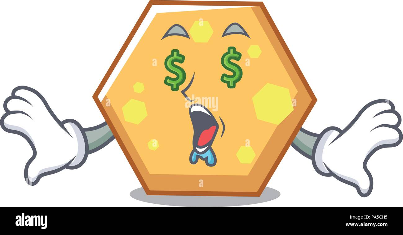 Money eye hexagon mascot cartoon style vector illustration Stock Vector ...