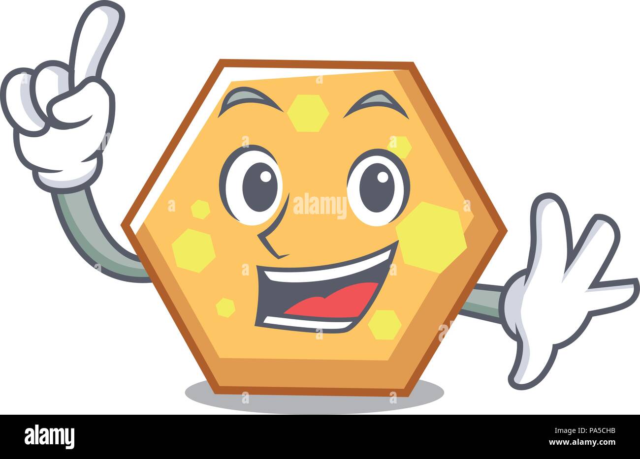 Finger hexagon mascot cartoon style vector illustration Stock Vector ...