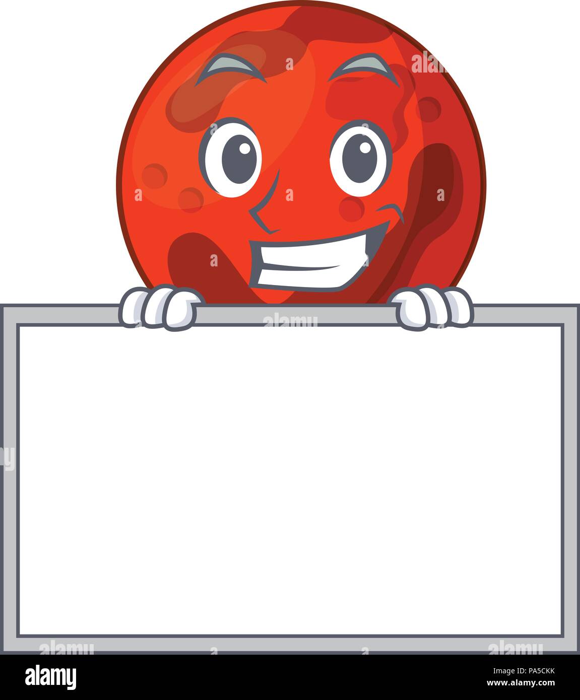 Grinning with board mars planet character cartoon vector illustration ...