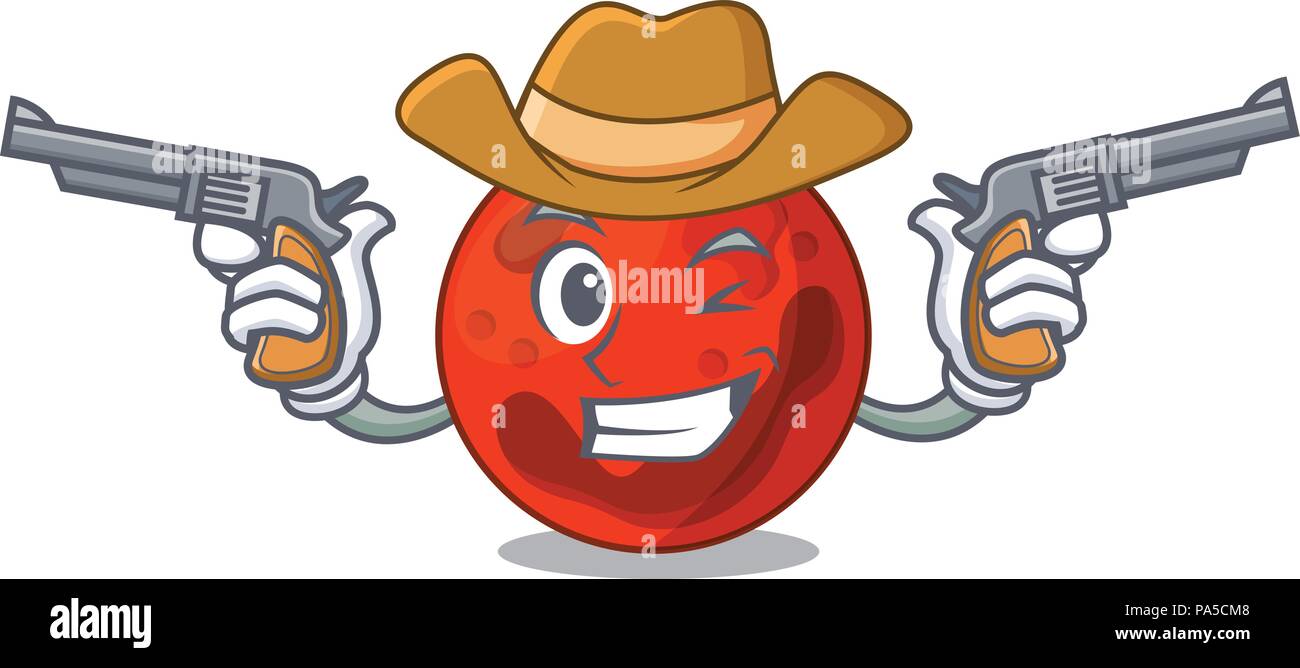 Cowboy mars planet character cartoon vector illustration Stock Vector ...
