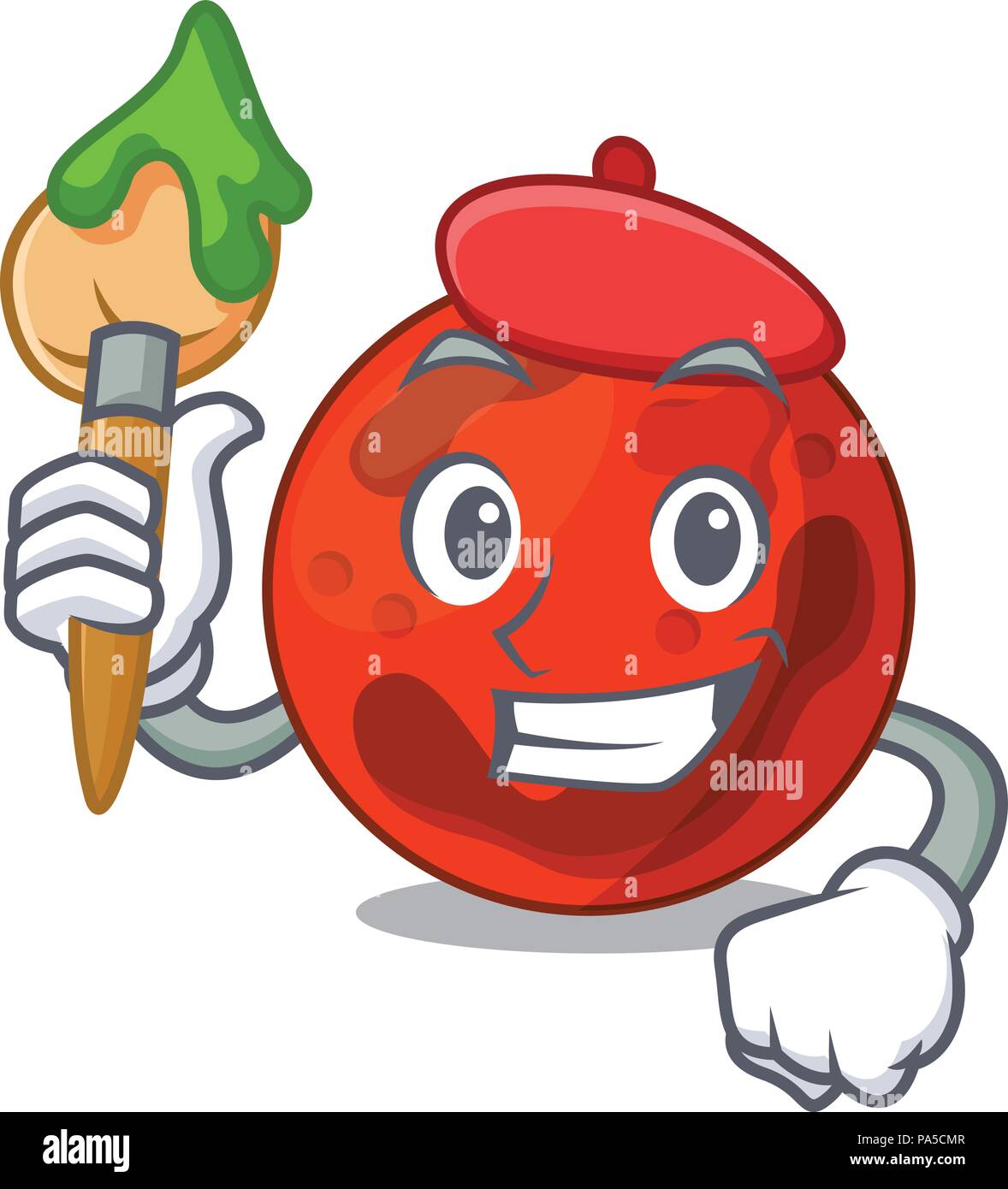 Artist mars planet character cartoon vector illustration Stock Vector ...