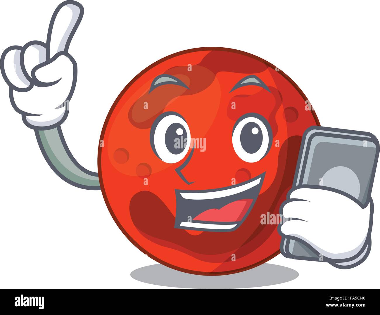 With phone mars planet character cartoon vector illustration Stock ...