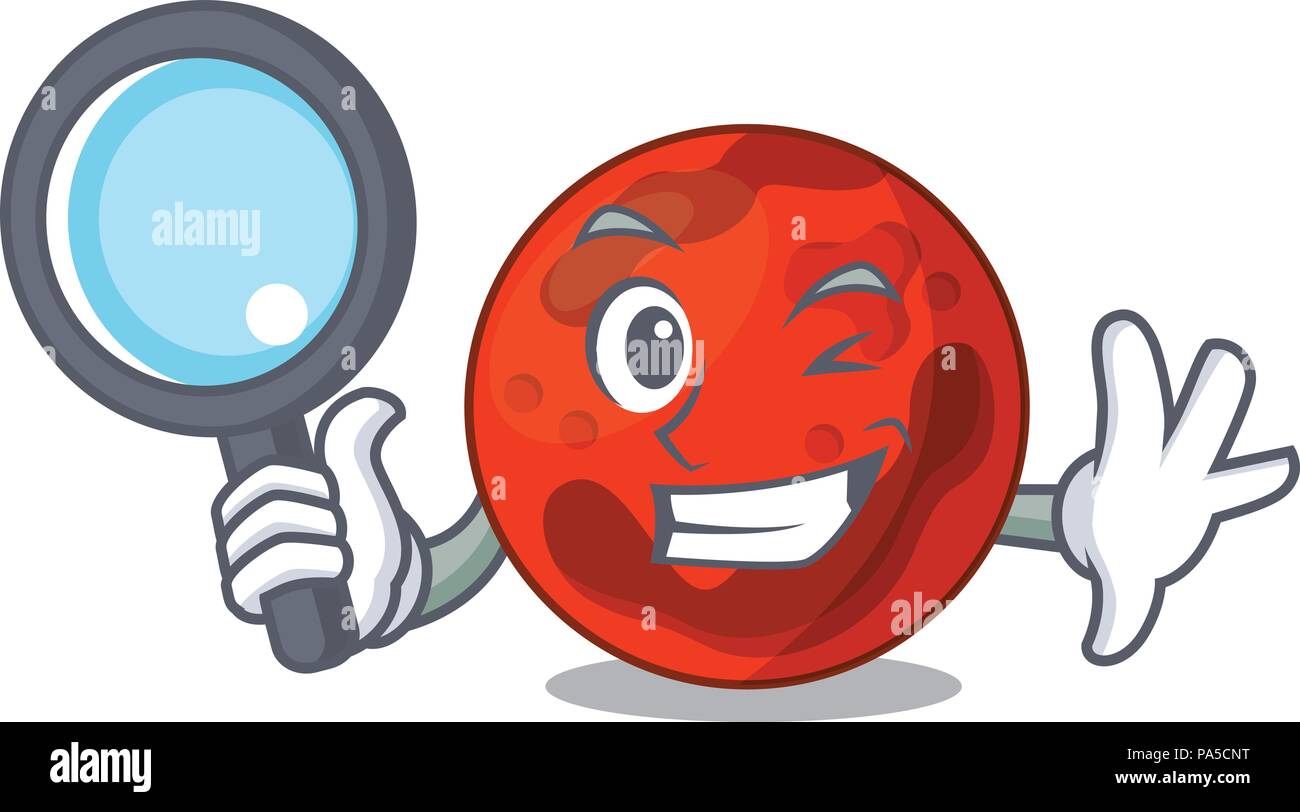 Detective mars planet character cartoon vector illustration Stock ...
