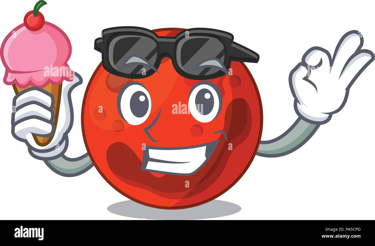 With ice cream mars planet character cartoon vector illustration Stock ...