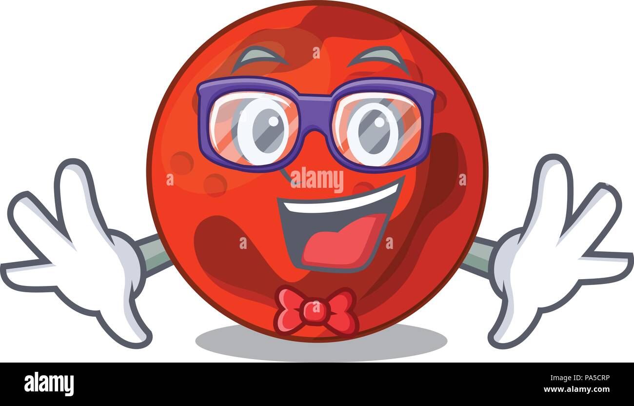 Geek mars planet character cartoon vector illustration Stock Vector ...