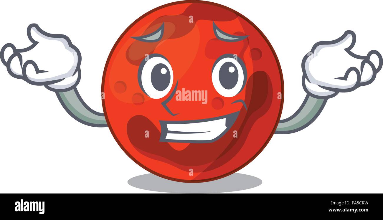 Grinning mars planet character cartoon vector illustration Stock Vector ...